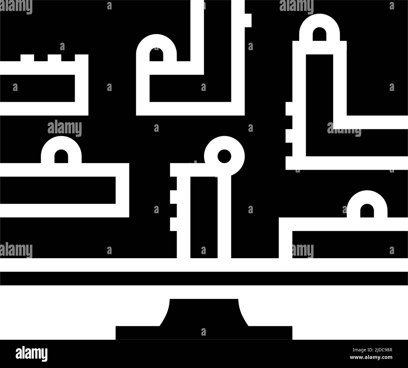 puzzle platform video game glyph icon vector illustration Stock Vector ...