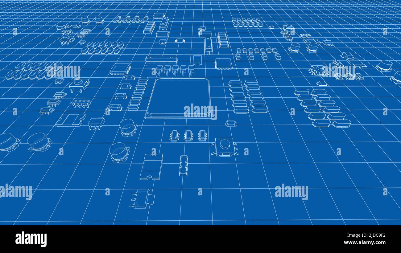 Electric circuit board, various chips. Vector Stock Vector Image & Art ...