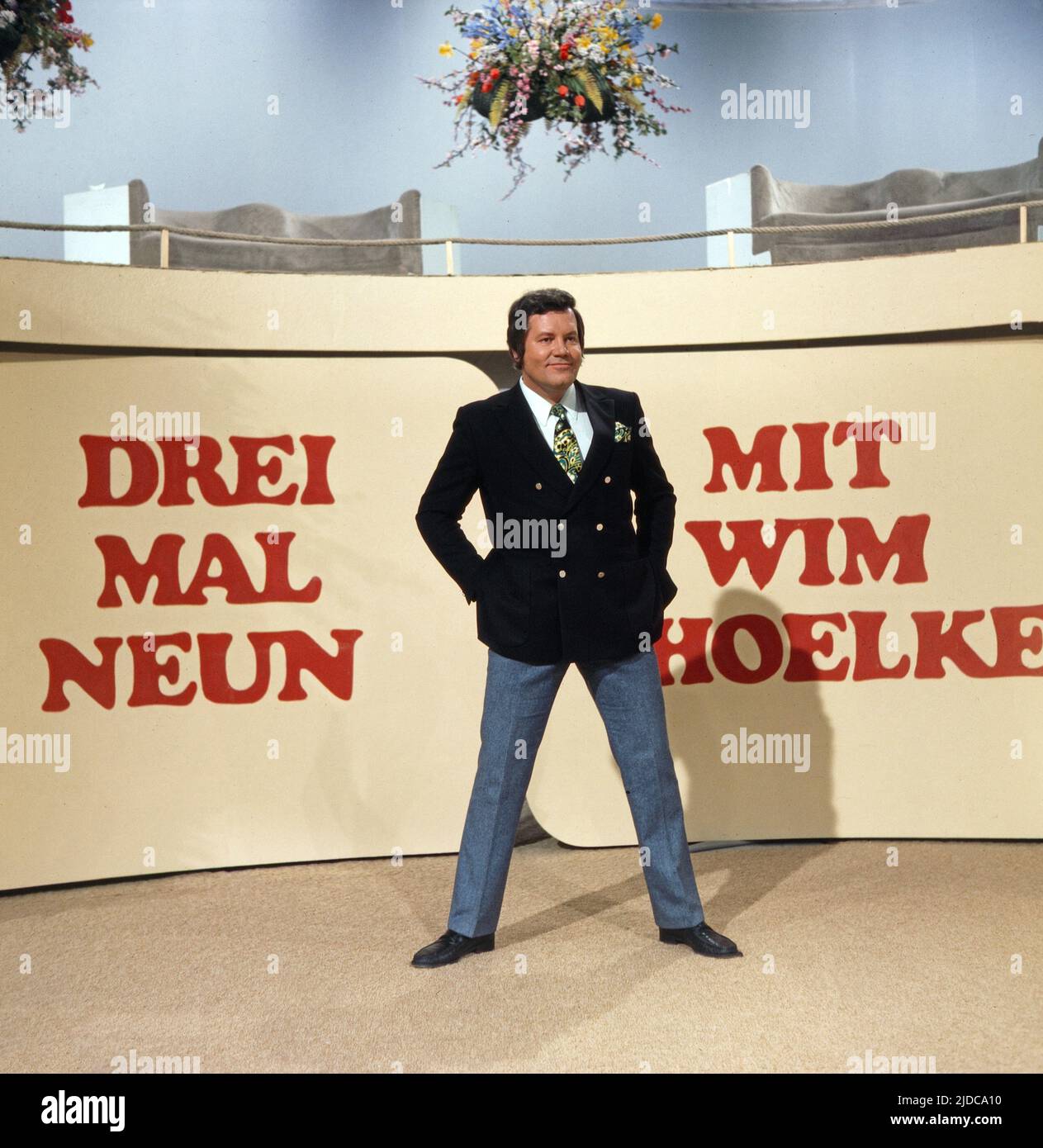 Drei mal Neun, ZDF Quizshow, Deutschland, 1971, Showmaster Wim Thoelke ...