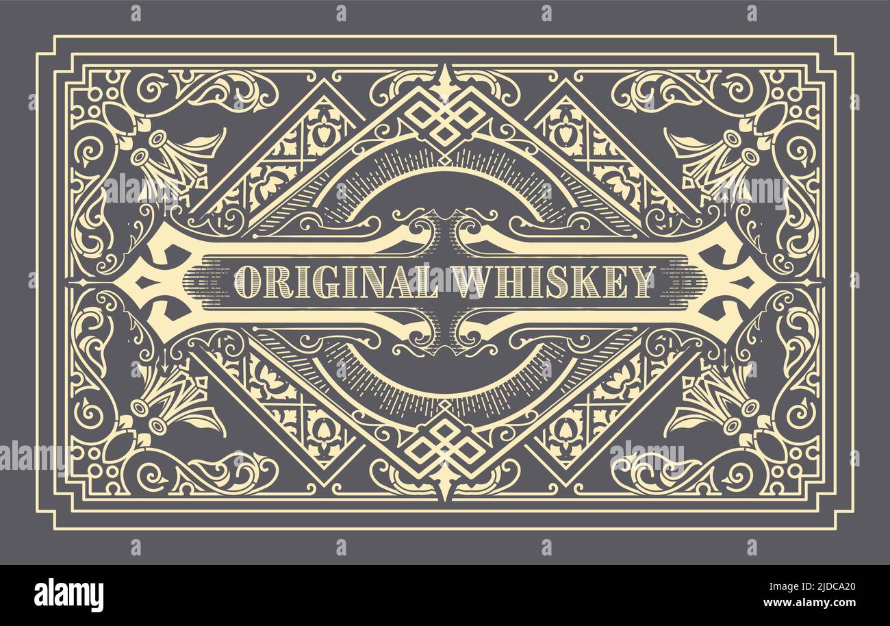 Whiskey label with old frames Stock Vector Image & Art - Alamy