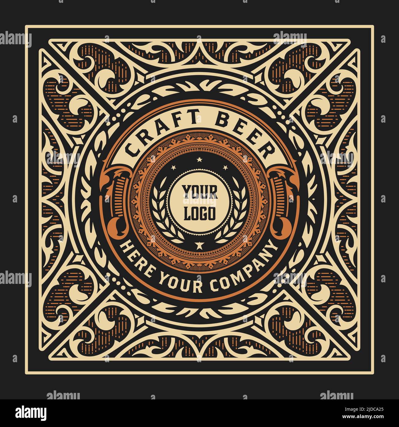 Beer label with old frames Stock Vector Image & Art - Alamy