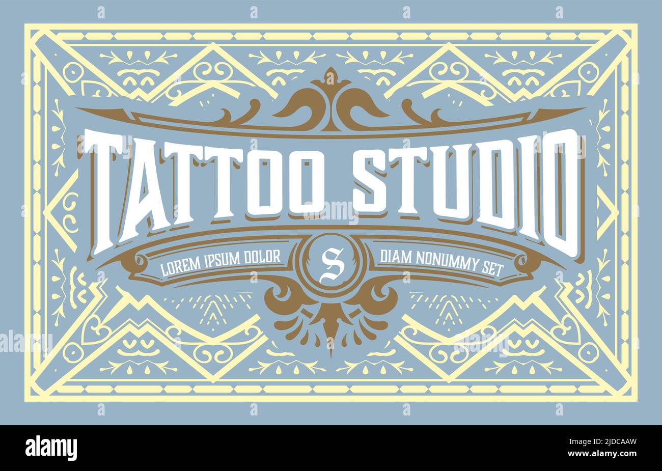 Tattoo logo with vintage ornaments. Layered Stock Vector Image & Art ...