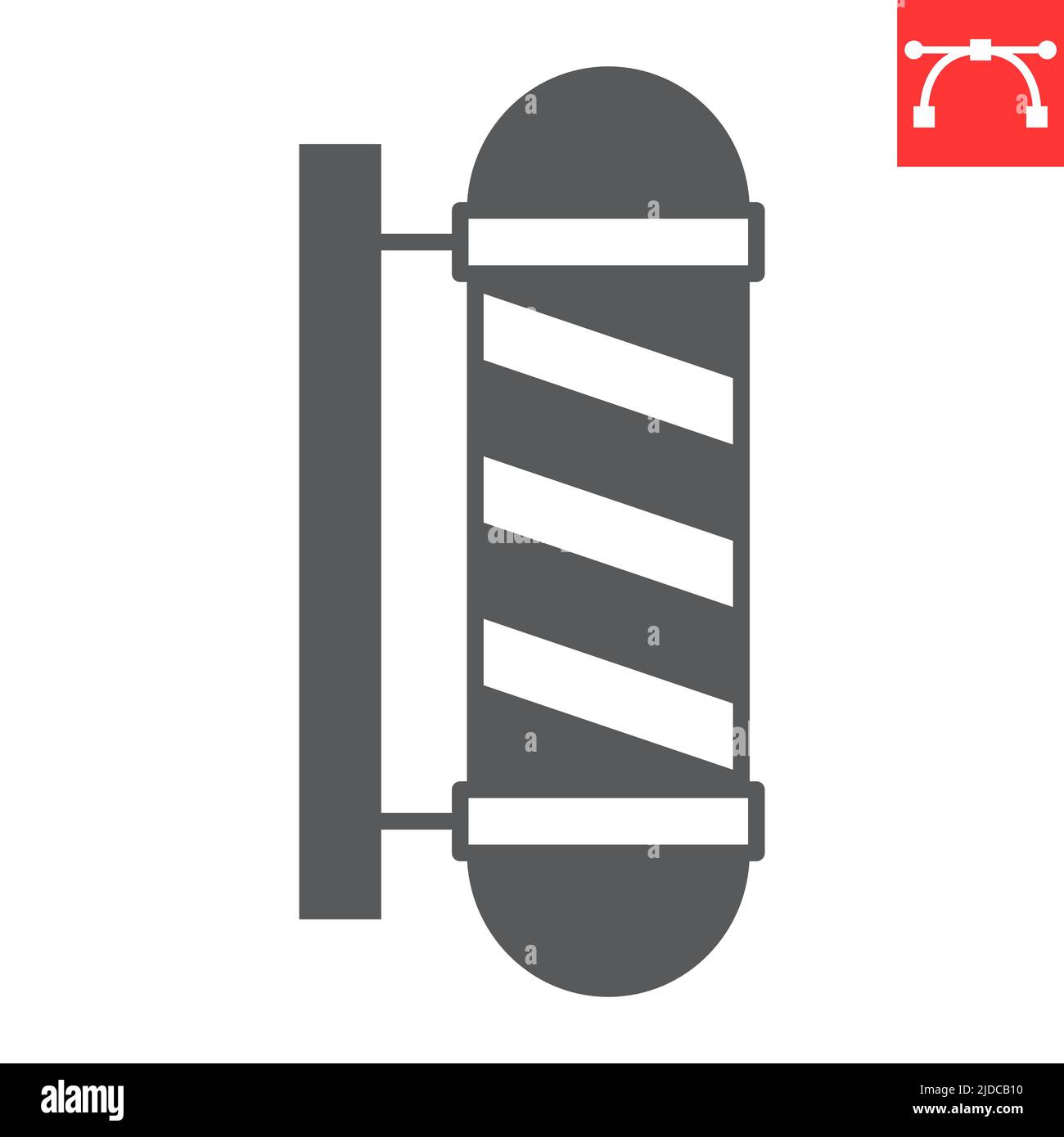Barber pole glyph icon, barbershop and hairdresser, barber pole vector ...