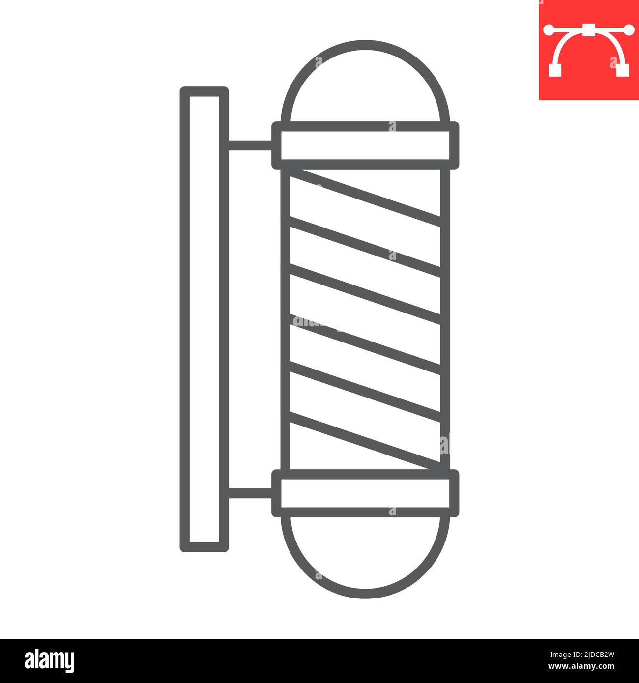 Barber pole line icon, barbershop and hairdresser, barber pole vector ...
