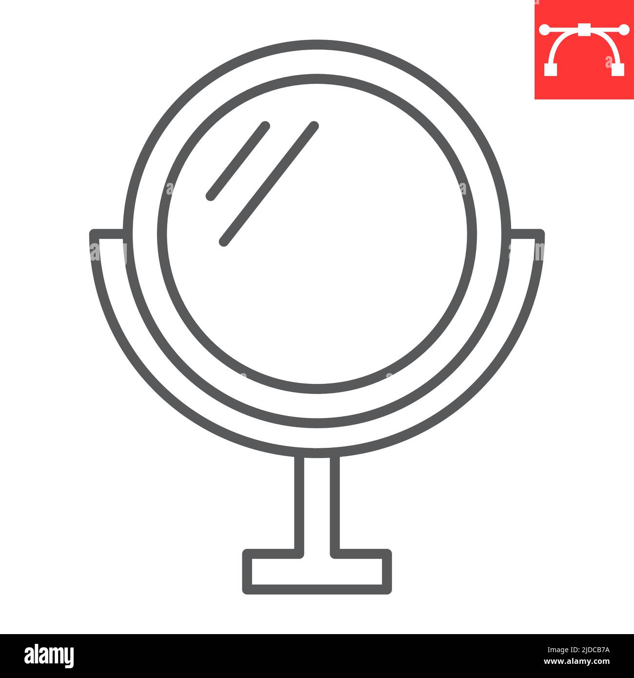 Round mirror line icon, circle and makeup, mirror vector icon, vector ...