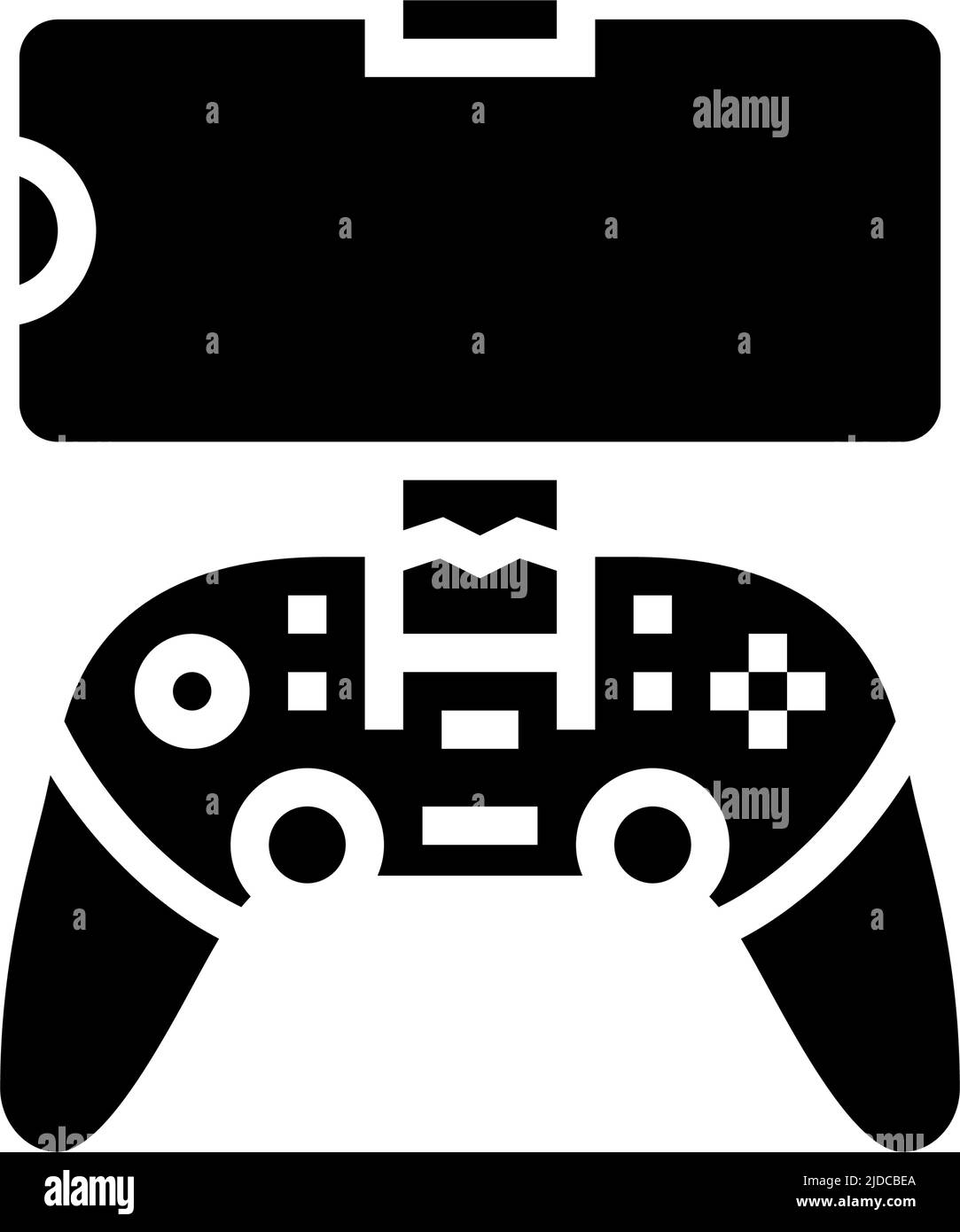 gamepad controller for phone glyph icon vector illustration Stock ...