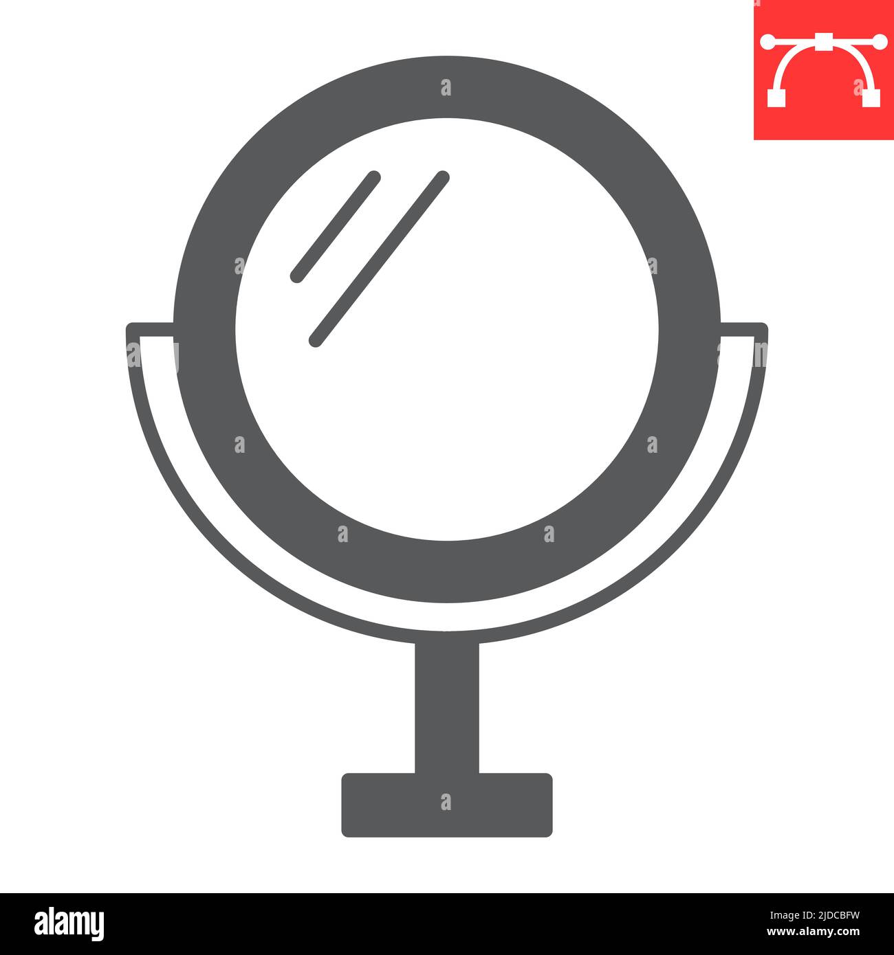 Round mirror glyph icon, circle and makeup, mirror vector icon, vector ...