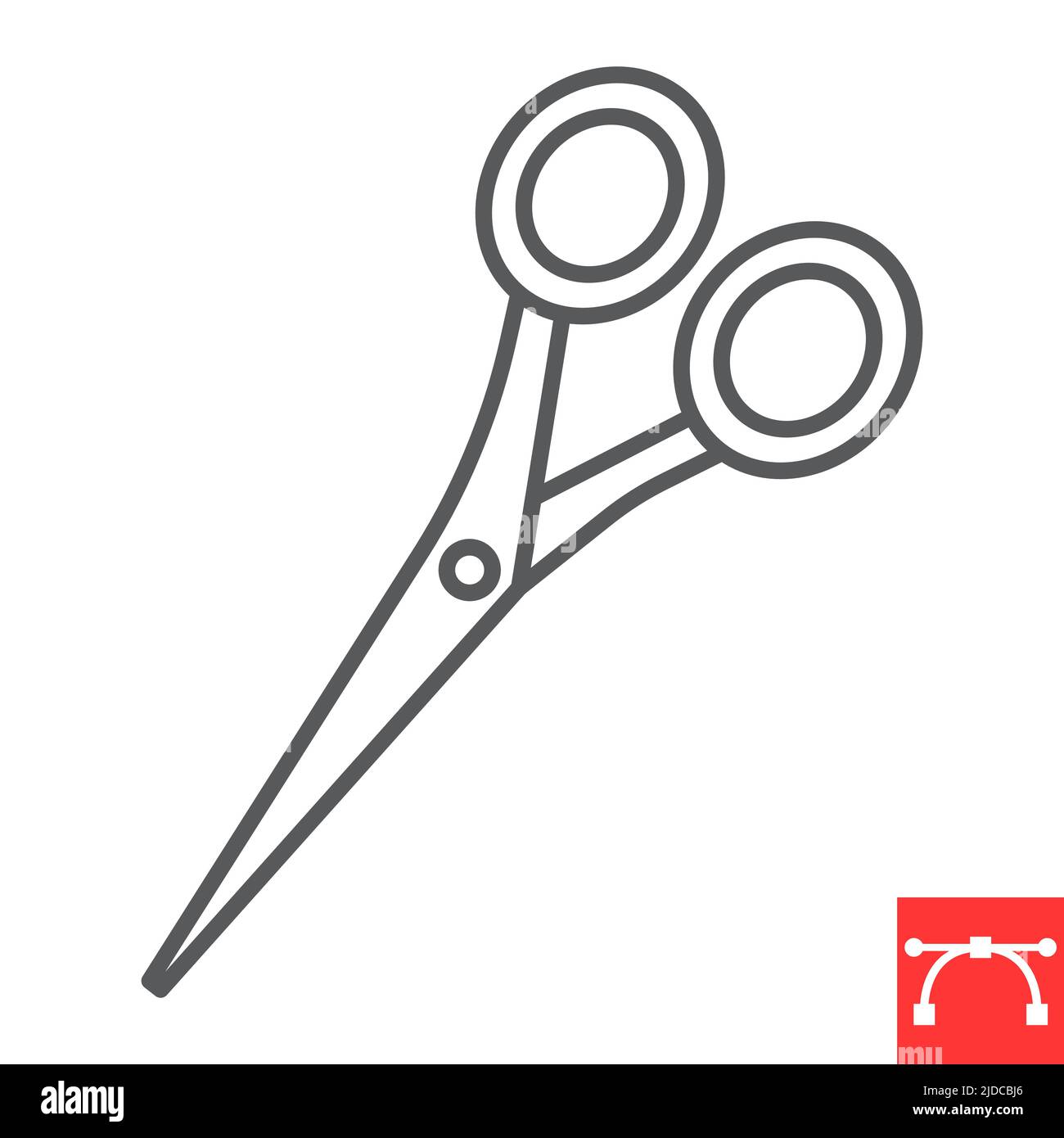 Scissors line icon, barber and hairdresser, hair shears vector icon ...