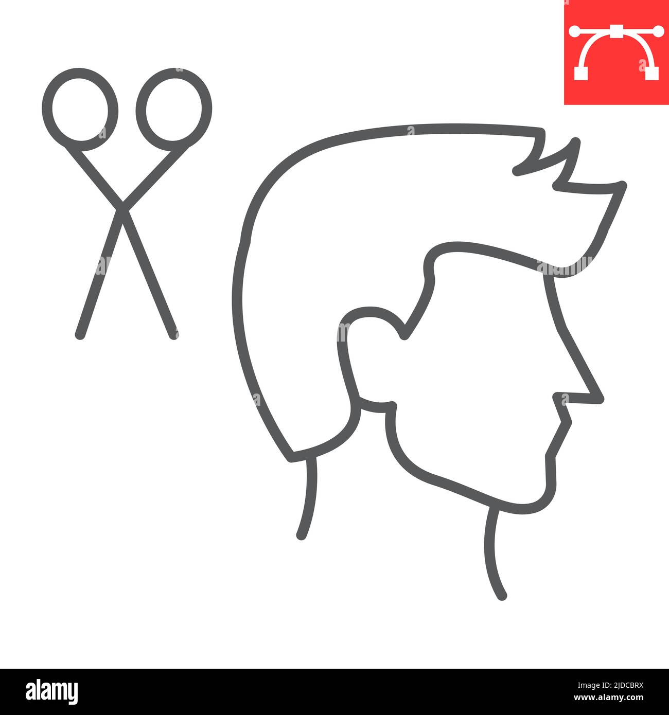 Man haircut line icon, barbershop and hairdresser, men haircut vector ...