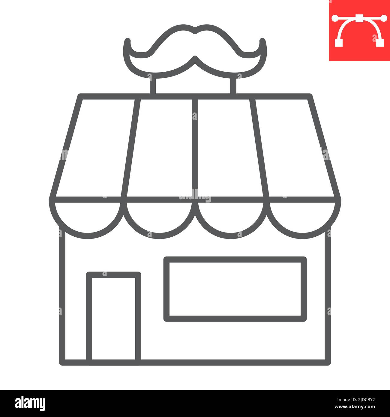Barber shop line icon, building and hairdresser, barbershop vector icon ...