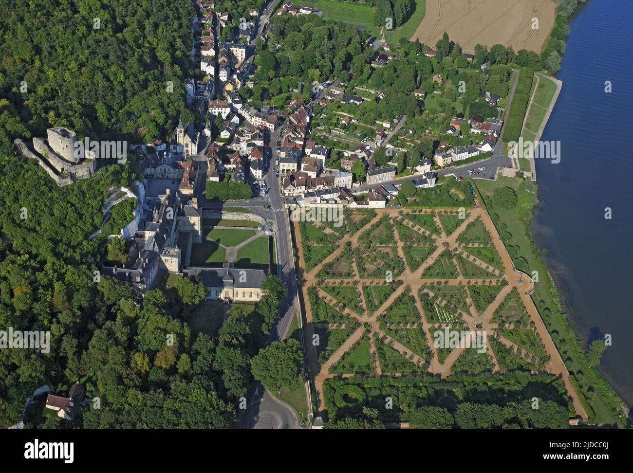 France, Val-d'Oise La Roche-Guyon town famous for its castle ...