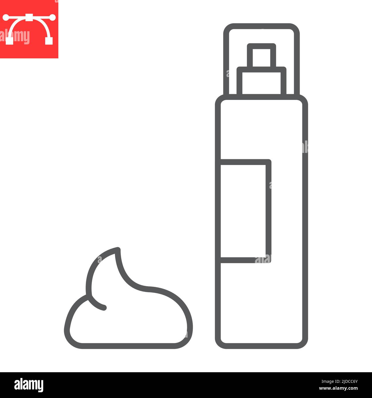 Shaving foam line icon, cosmetic and care, shaving cream vector icon ...