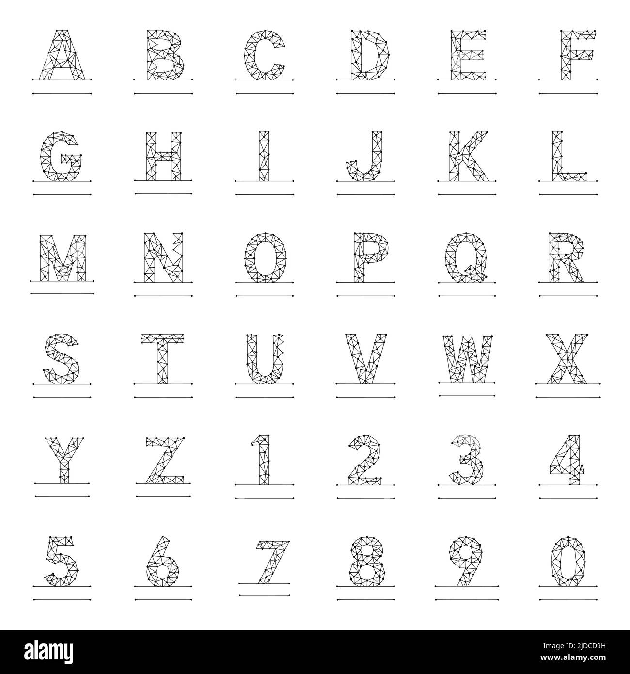 Vector set of personalized monograms in geometric style on white ...