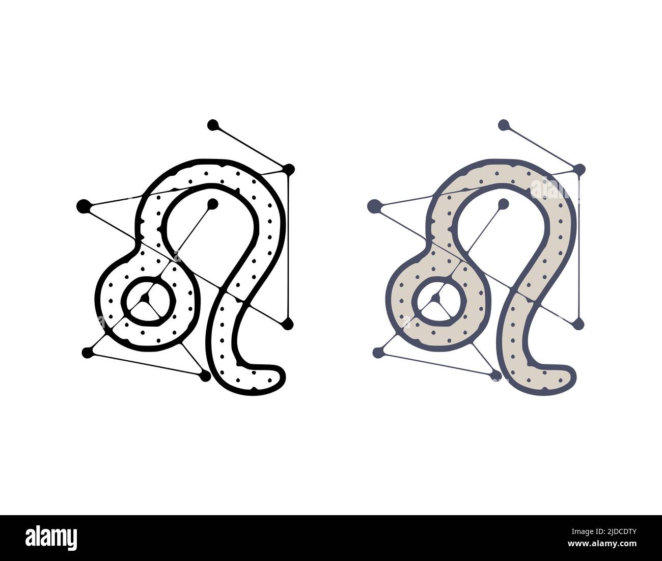 Leo zodiac sign vector illustration in hand drawn style isolated on ...