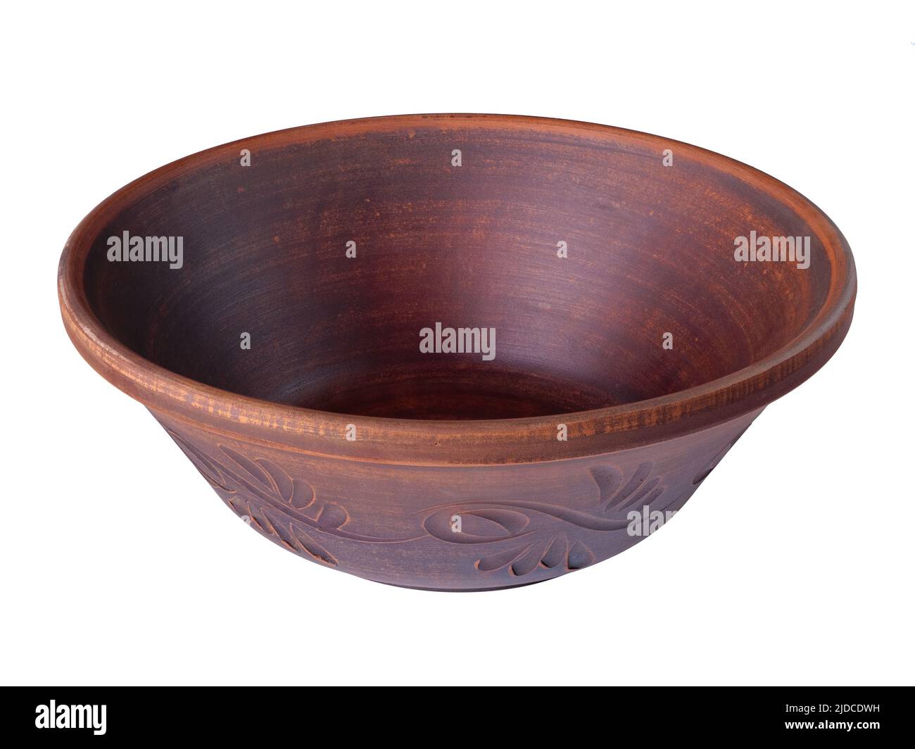 Handmade ceramic clay soup plate isolated on white Stock Photo - Alamy