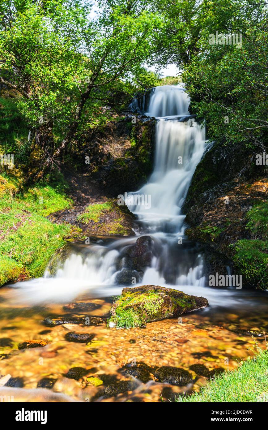 Ardvreck Castle Waterfall, Loch Assynt, Sutherland, NC500, Scotland, UK ...