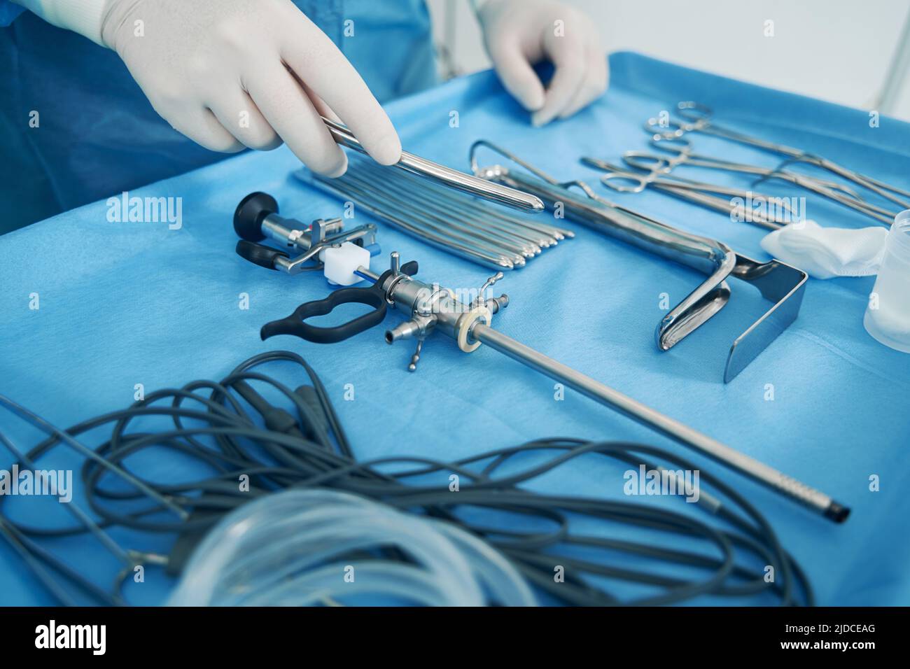Set of sterile instruments for gynecological examination Stock Photo ...