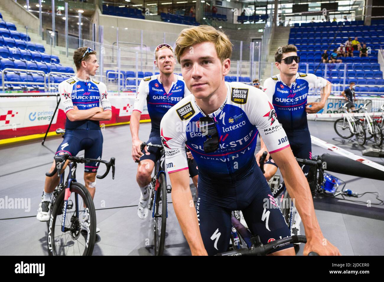 Switzerland, Canton Ticino, Ambrì, stage departure from Ambrì, Quick ...