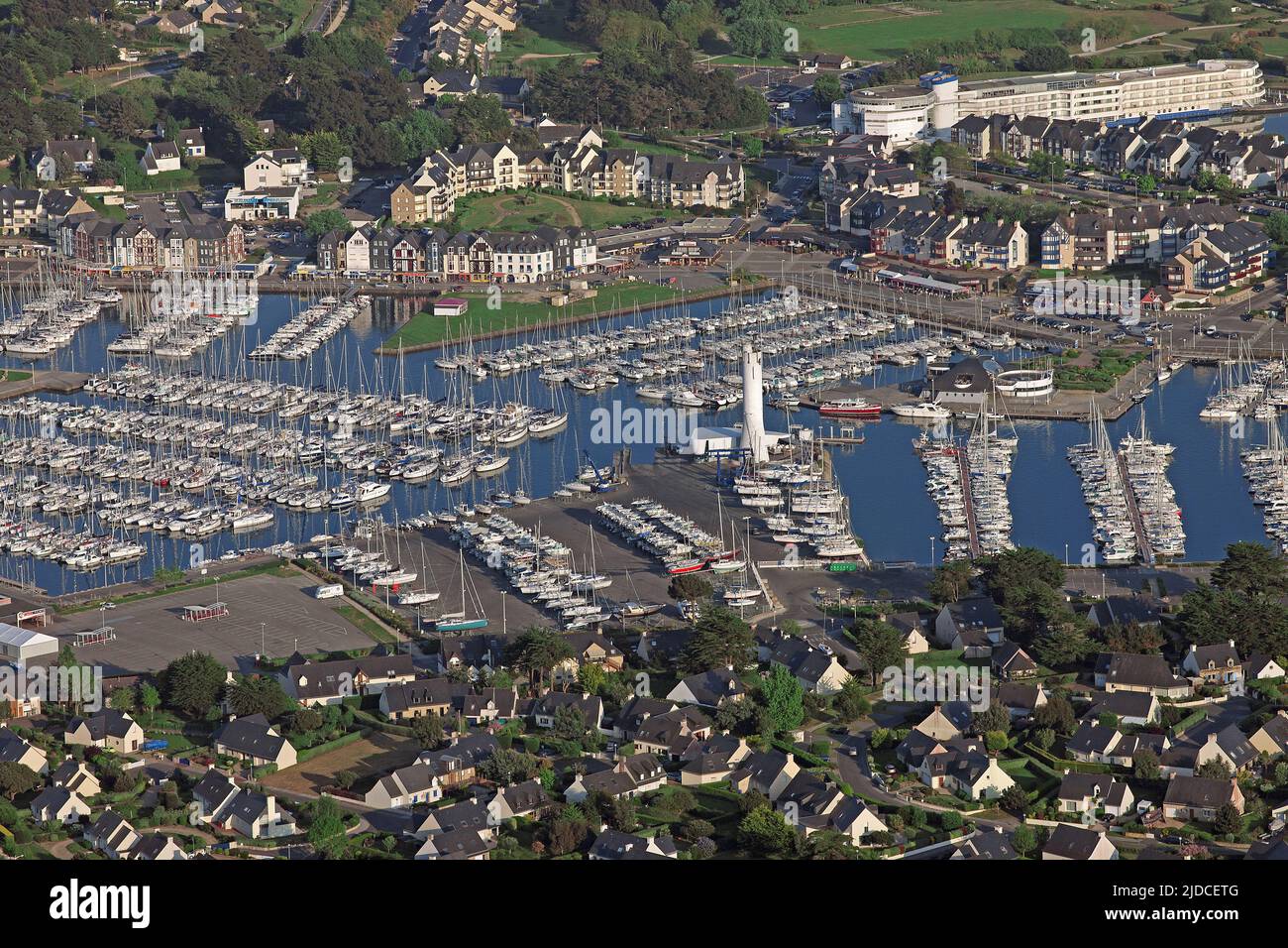 France, Morbihan Arzon, Gulf of Morbihan, port of Crouesty (aerial view ...