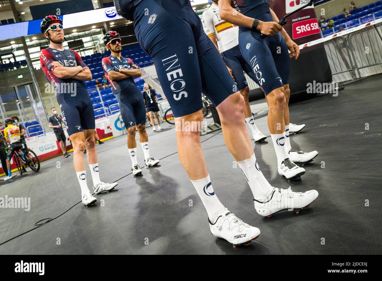 Switzerland, Canton Ticino, Ambrì, stage departure from Ambrì, Ineos ...