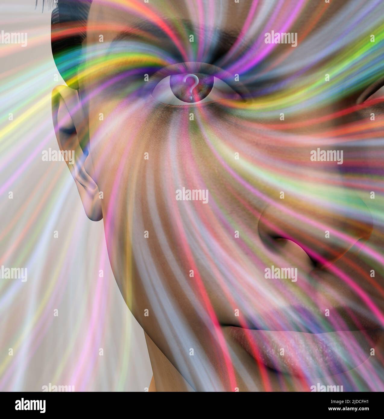 Woman face and question mark. 3D rendering Stock Photo - Alamy