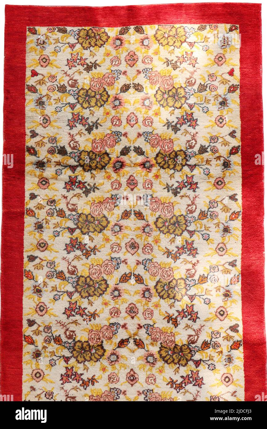 Hand woven antique Turkish carpet Stock Photo - Alamy