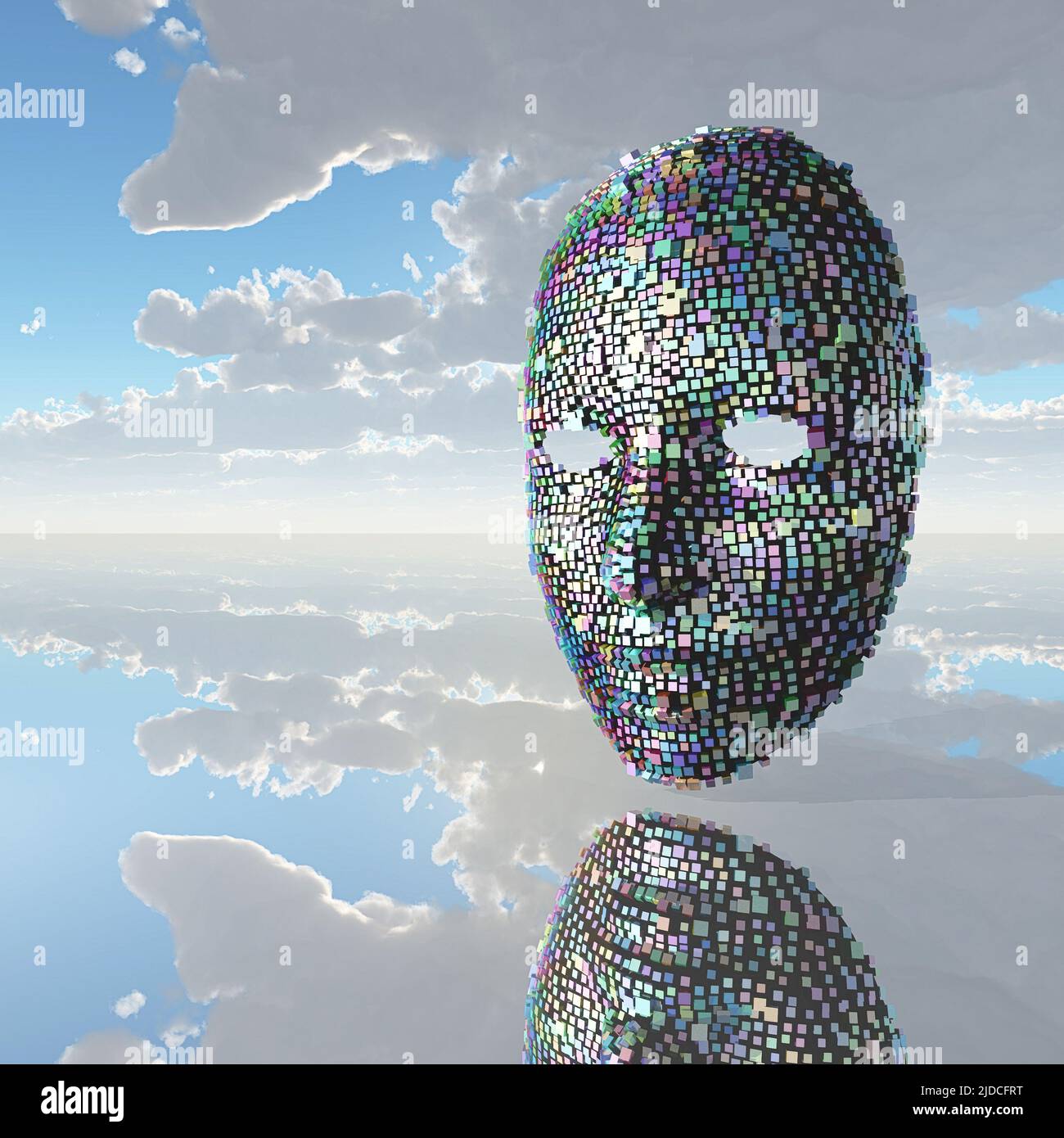 Face and reflective surface. 3D rendering Stock Photo - Alamy