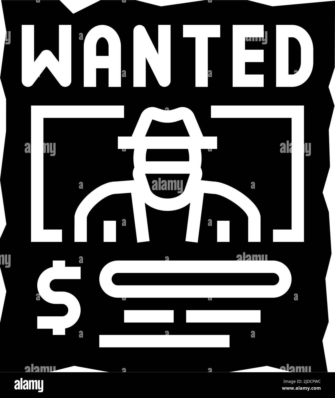 wanted poster glyph icon vector illustration Stock Vector Image & Art ...