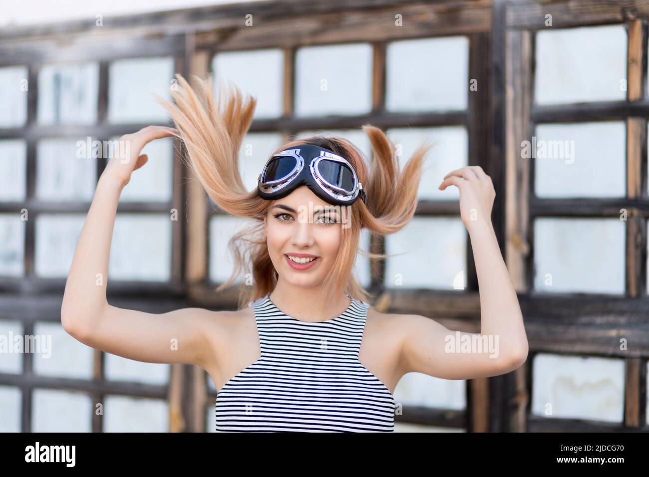 Girl fun fashion tumblr glasses happy Stock Photo - Alamy