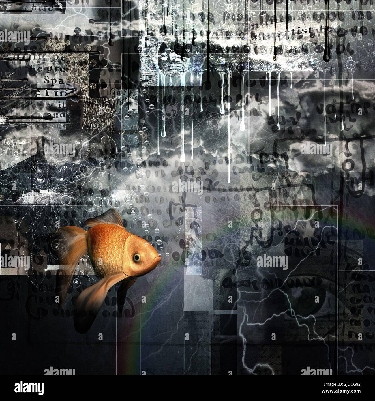 Digital fish abstract. 3D rendering Stock Photo - Alamy