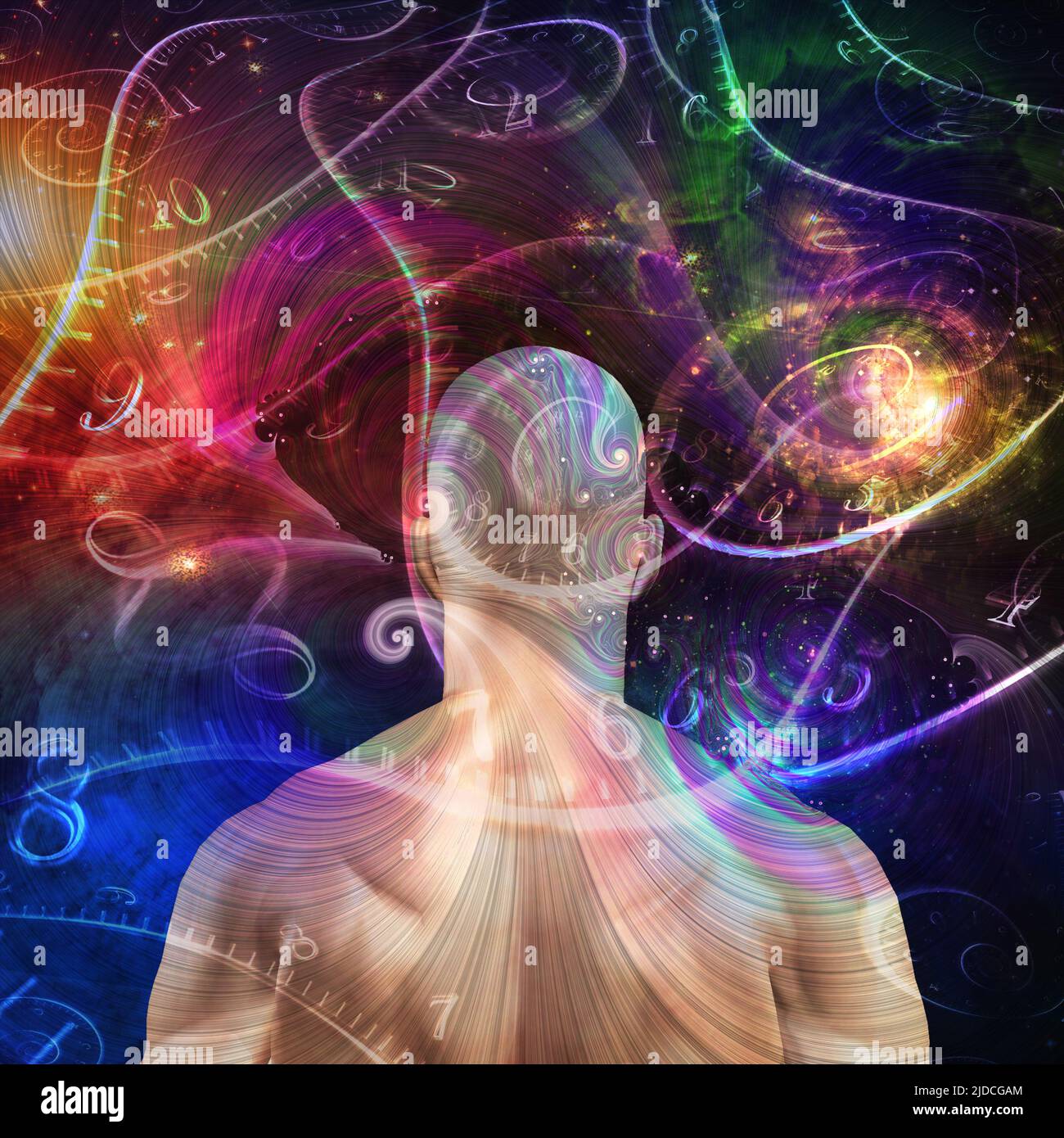 Man in space. Stars and nebulae. 3D rendering Stock Photo - Alamy