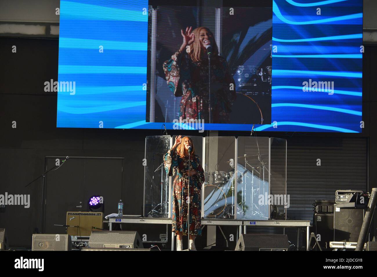 Miramar, FL, USA. 18th June, 2022. Yolanda Adams performs live on stage ...