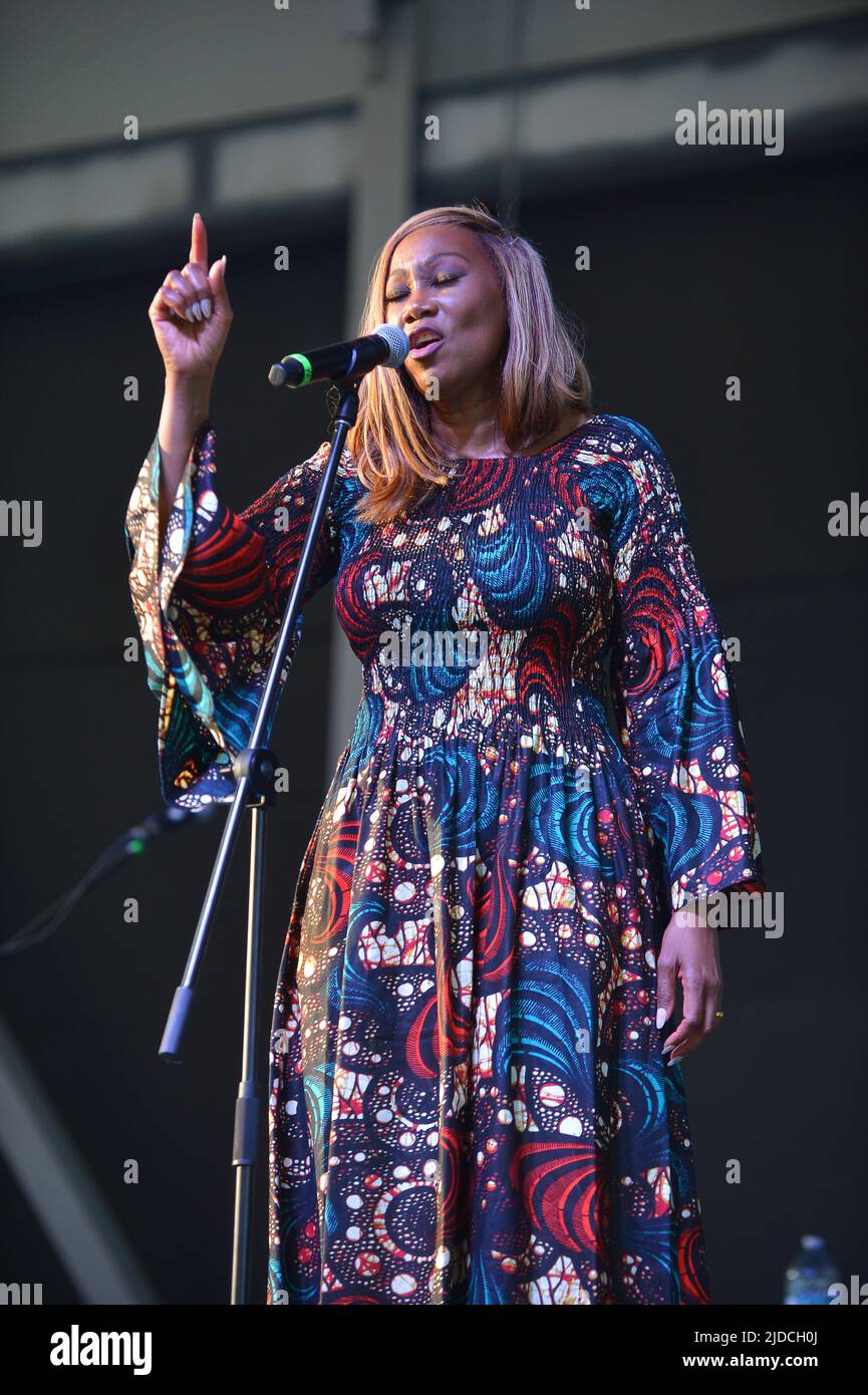 Miramar, FL, USA. 18th June, 2022. Yolanda Adams performs live on stage ...