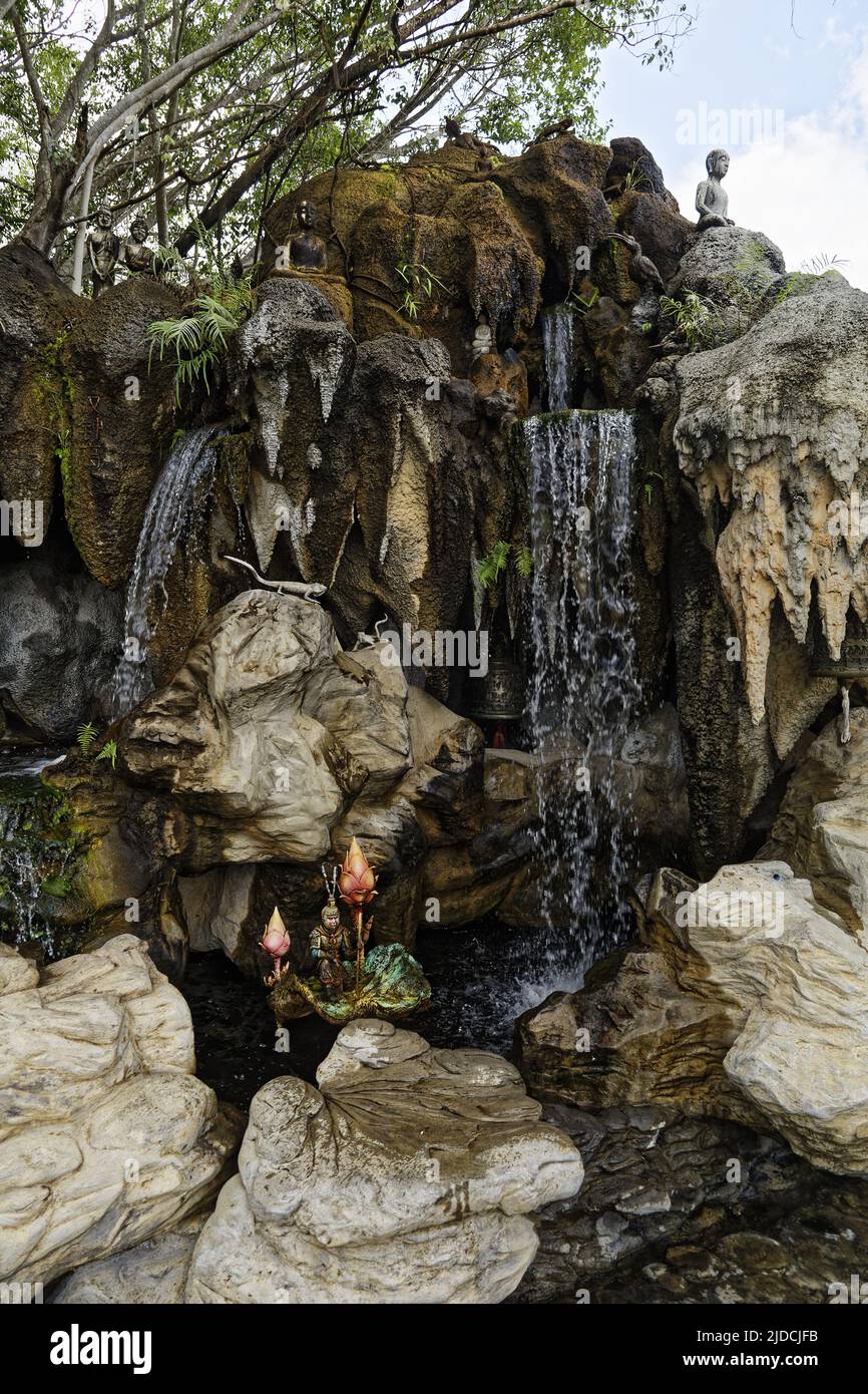 Chiang Rai province, Thailand. 17th May, 2022. Waterfall sculpture in ...