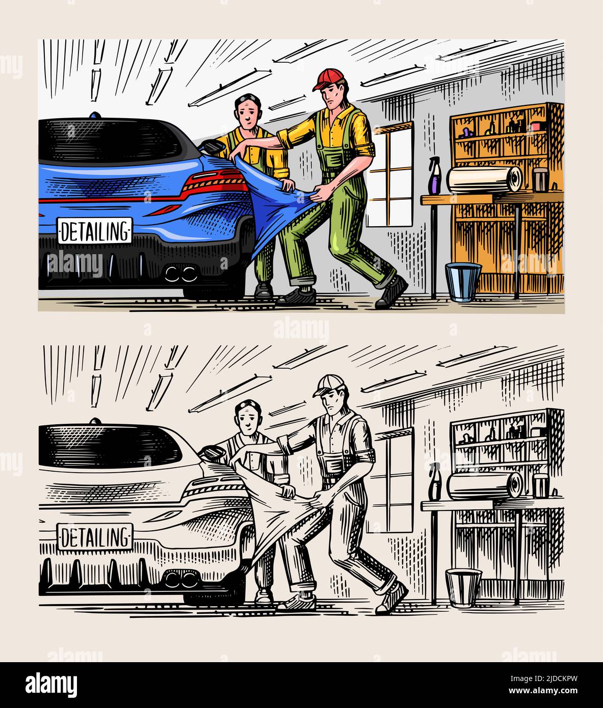 Auto detailing. Dry cleaning motor. Wrapping Specialist Putting Vinyl ...