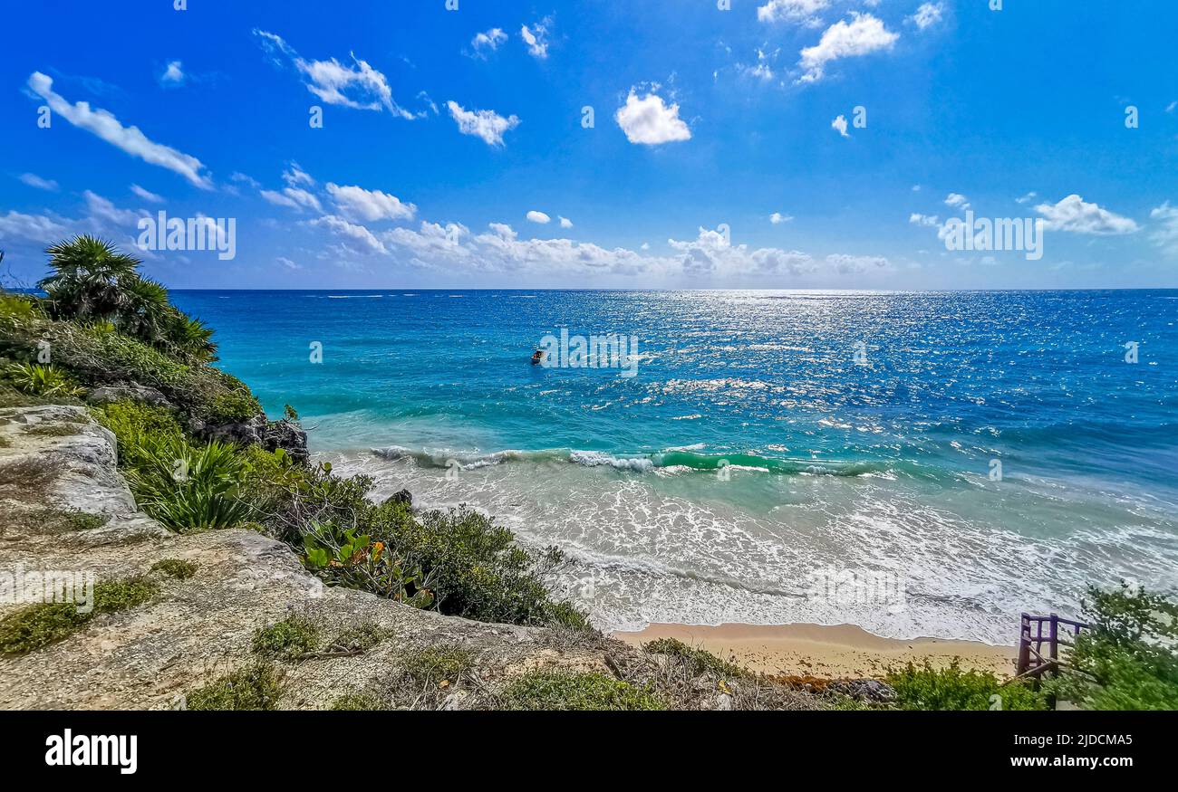 Ancient Tulum ruins Mayan site with temple ruins pyramids and artifacts ...