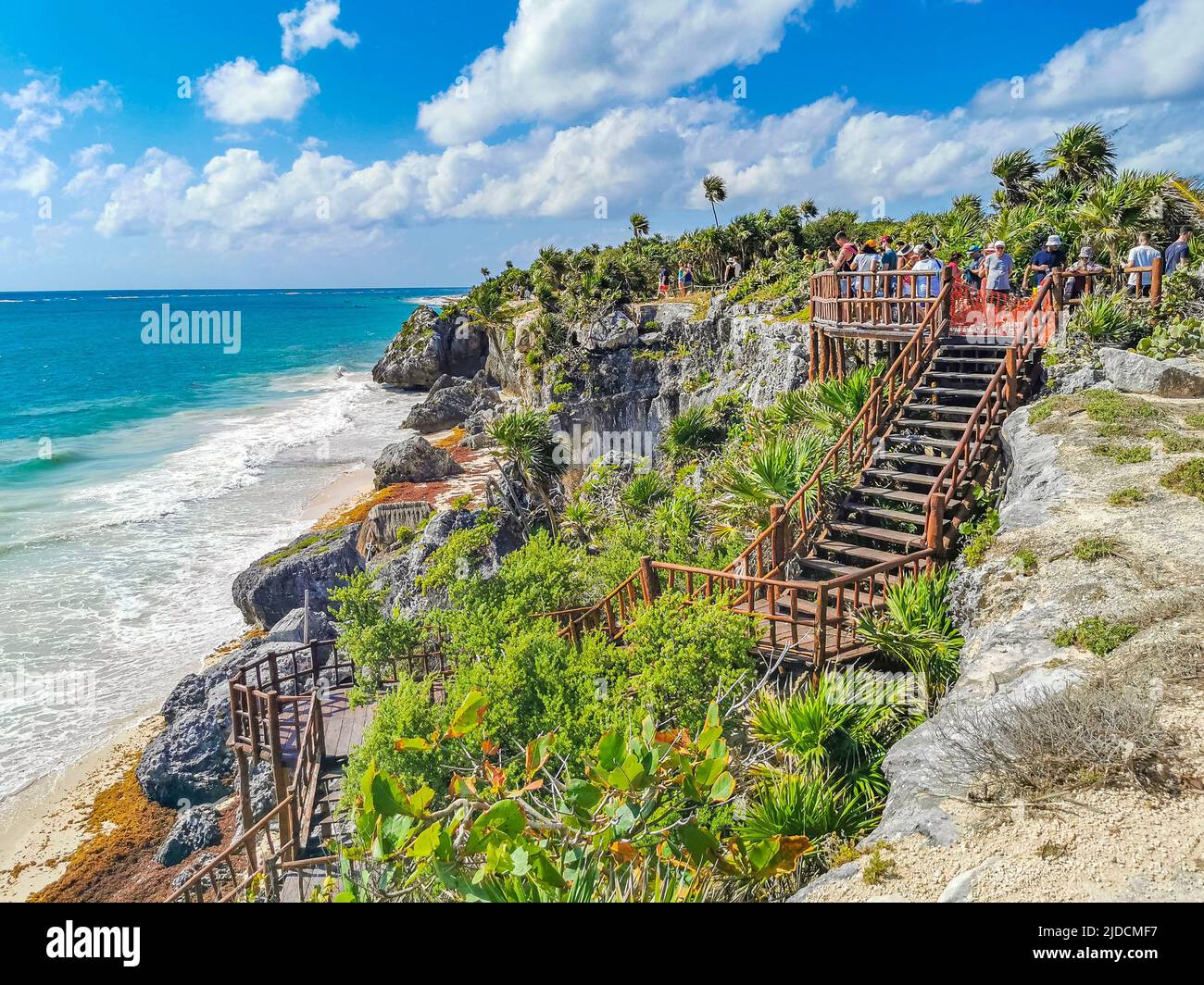 Tulum Mexico 21. February 2022 Ancient Tulum ruins Mayan site with ...