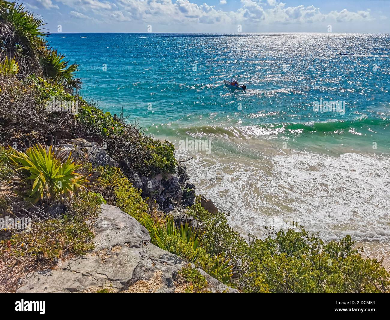 Ancient Tulum ruins Mayan site with temple ruins pyramids and artifacts ...