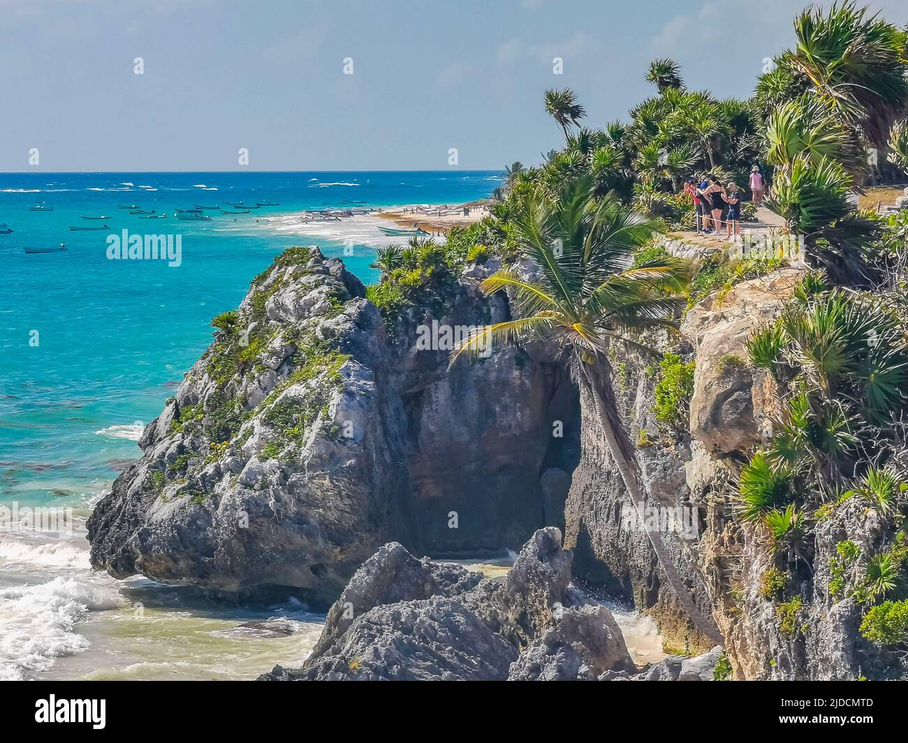 Tulum Mexico 21. February 2022 Ancient Tulum ruins Mayan site with ...