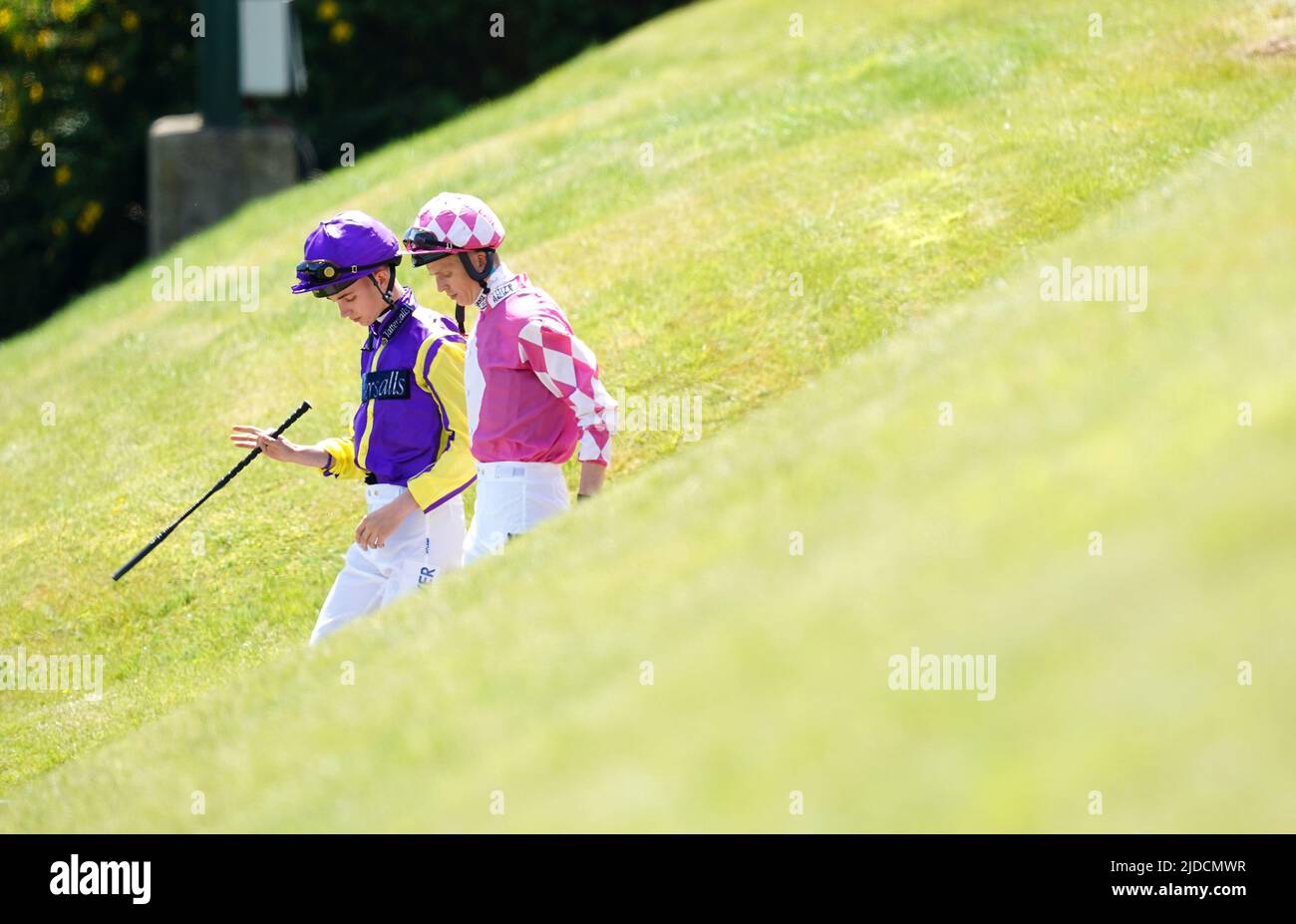 Jockeys Harry Davies (left) and David Probert before the vickers.bet ...