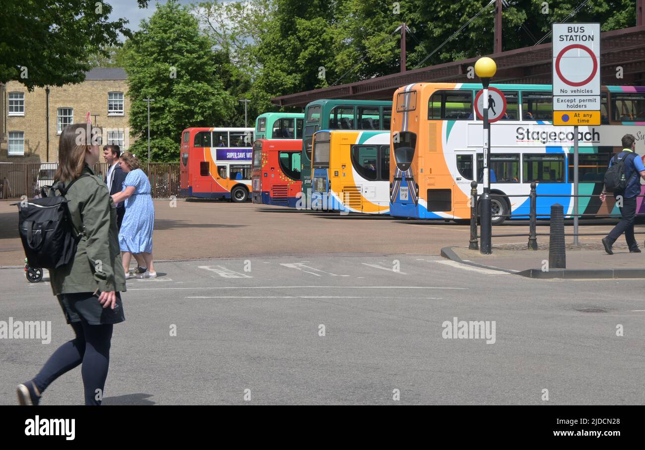 bus station, cambridge, england Stock Photo - Alamy