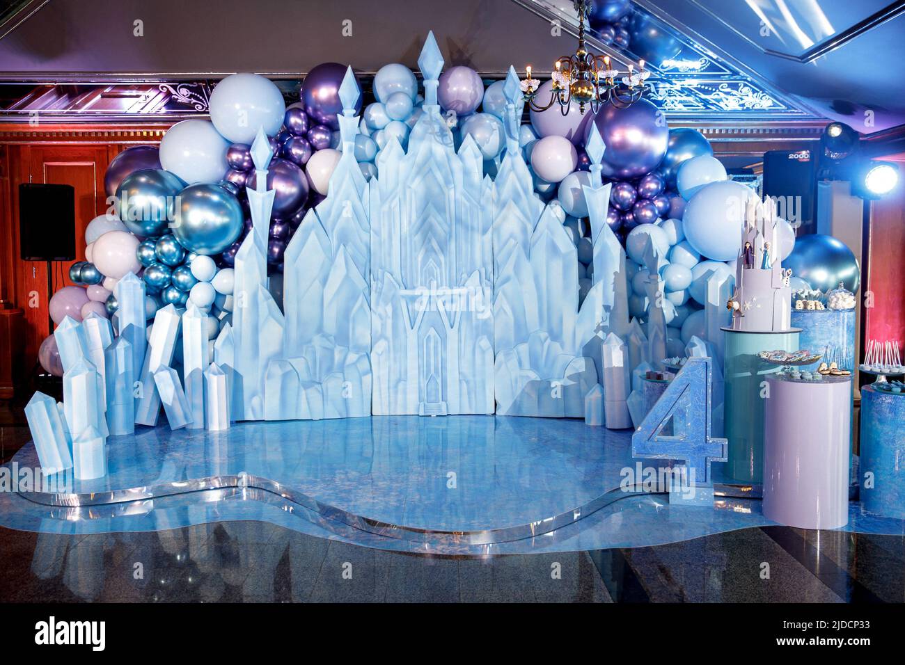 Bright photo zone at a birthday party Stock Photo - Alamy