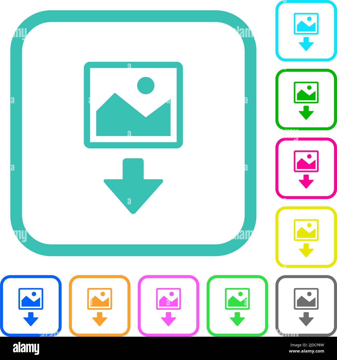 Download image vivid colored flat icons in curved borders on white ...