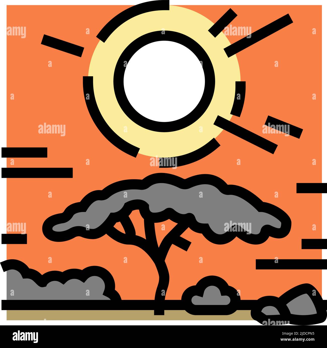 sunset african color icon vector illustration Stock Vector Image & Art ...