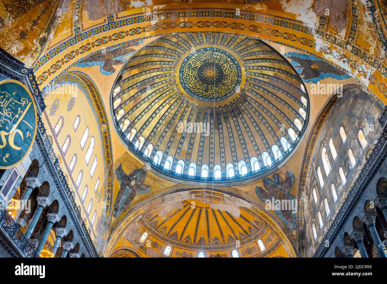 Interior of the Hagia Sophia. The Grand Mosque and formerly the Church is a popular destination ...