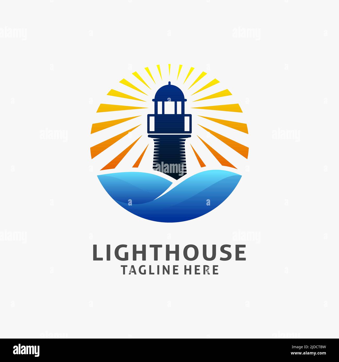 Lighthouse logo design in circle shape Stock Vector Image & Art - Alamy