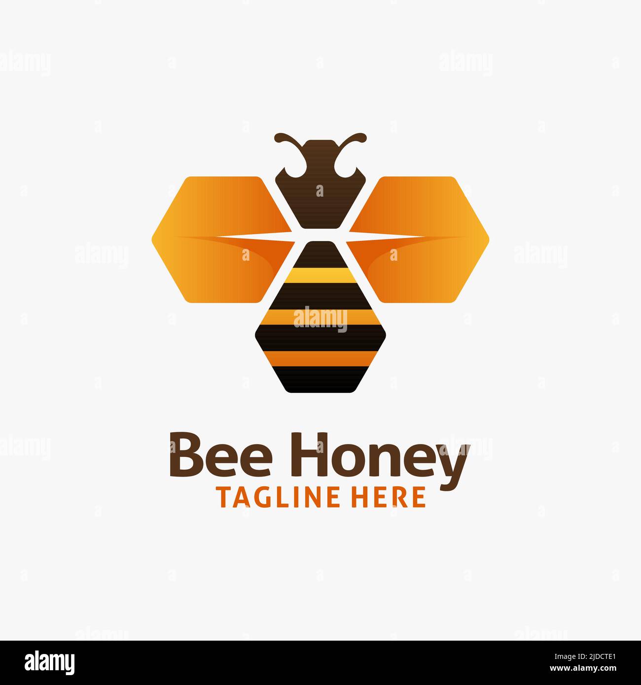 Hexagonal honey bee logo design Stock Vector Image & Art - Alamy