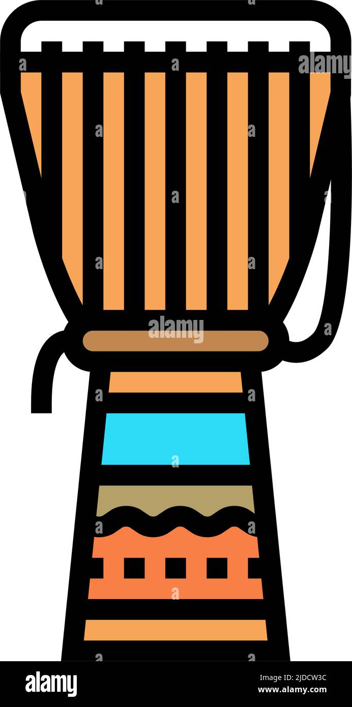 drum africa traditional musician instrument color icon vector ...