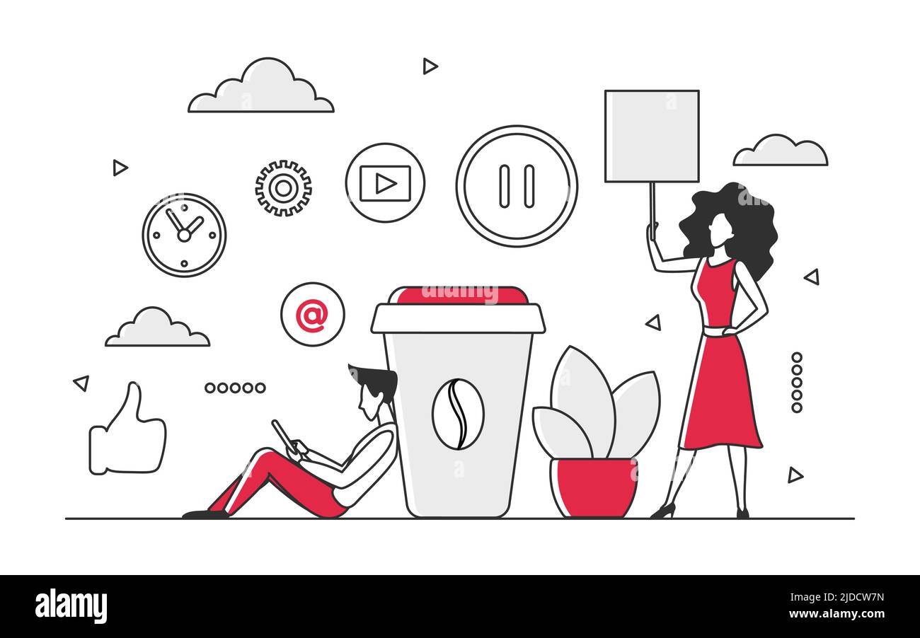 Social media activity and public content sharing. Digital networking ...