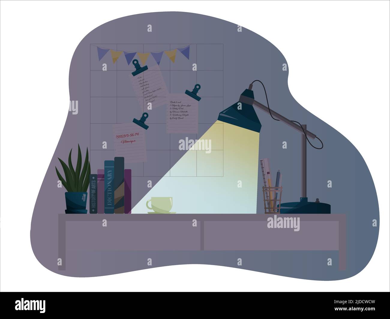 Desk laptop no people Stock Vector Images - Alamy